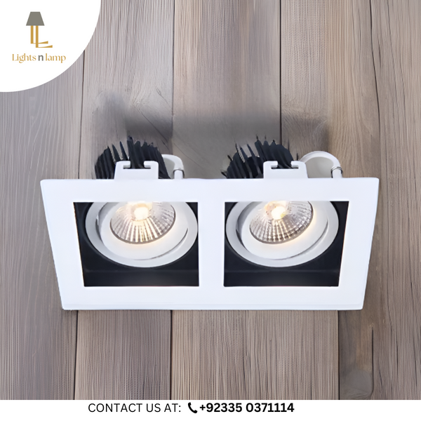 RECESSED LED DOWNLIGHT WHITE & BLACK 7w*2 – Lights n Lamp